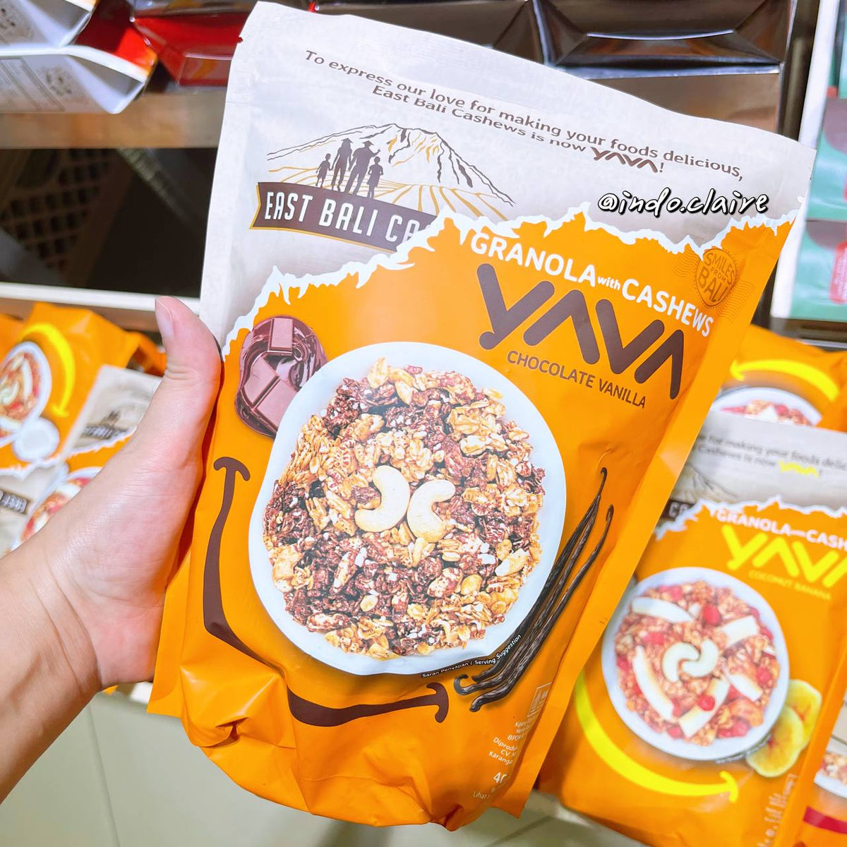 東峇厘島健康腰果燕麥片 Yava Granola Cereals East Bali Cashews 400g – Indo Claire 一 ...